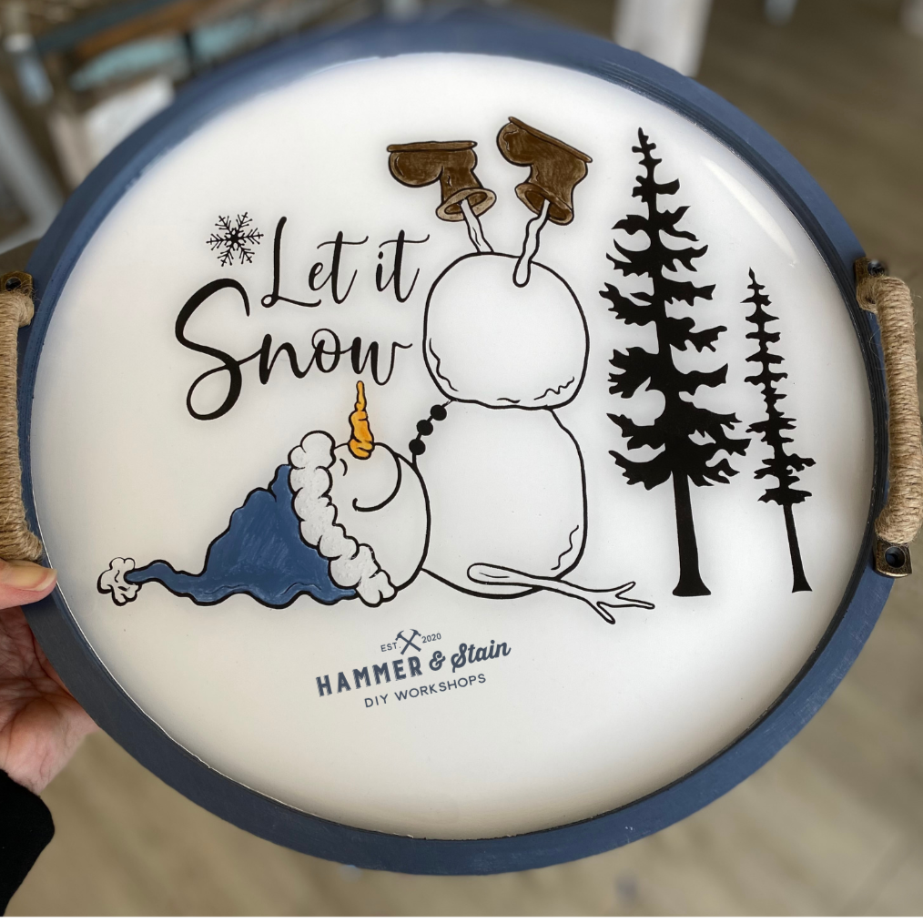 Snowman Resin Tray – Hammer & Stain Treasure Valley
