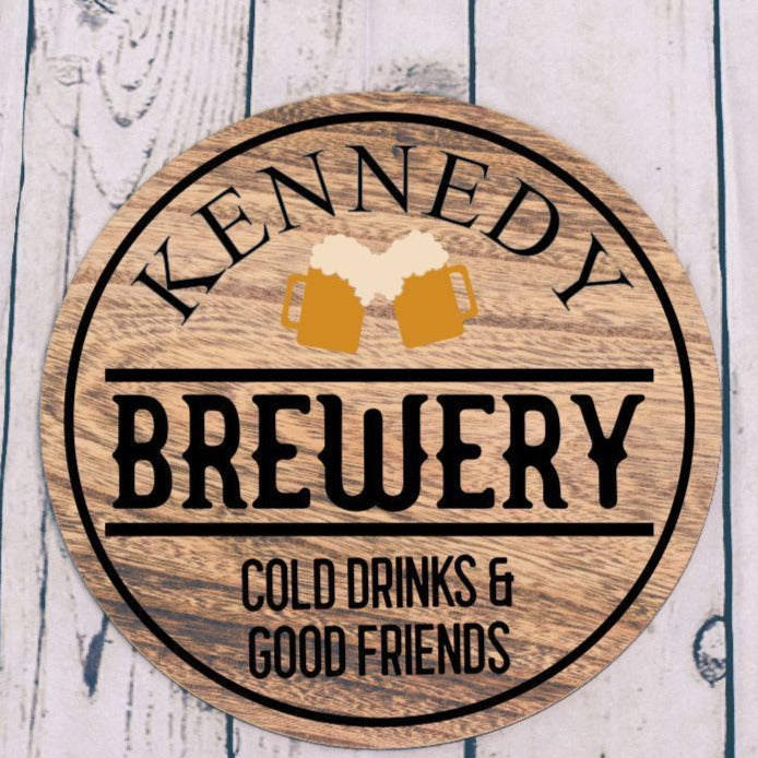 BEER ROUND BAR SIGN – Hammer & Stain Treasure Valley